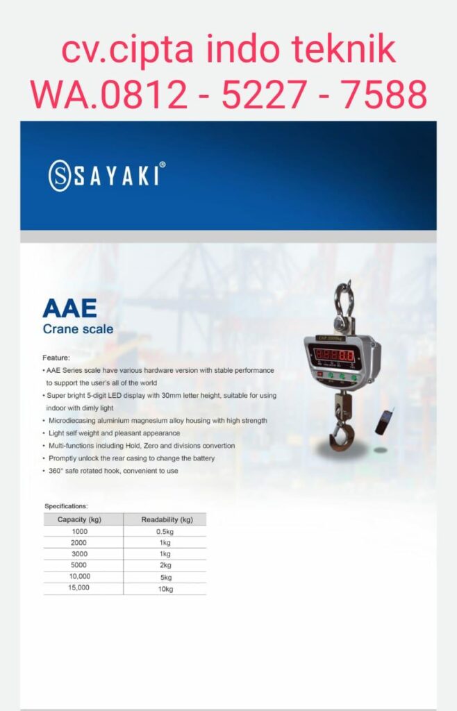 Jual Timbangan TIMBANGAN GANTUNG DIGITAL 15 TON SONIC - CAS SURABAYA Timbangan Gantung (Crane ...